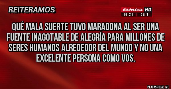 Qué mala suerte tuvo Maradona al ser una fuente inagotable de alegría ...